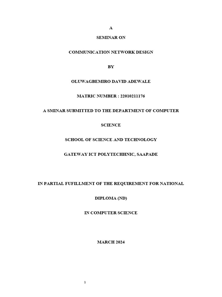 Communication Network Design | PDF | Computer Network | Scalability