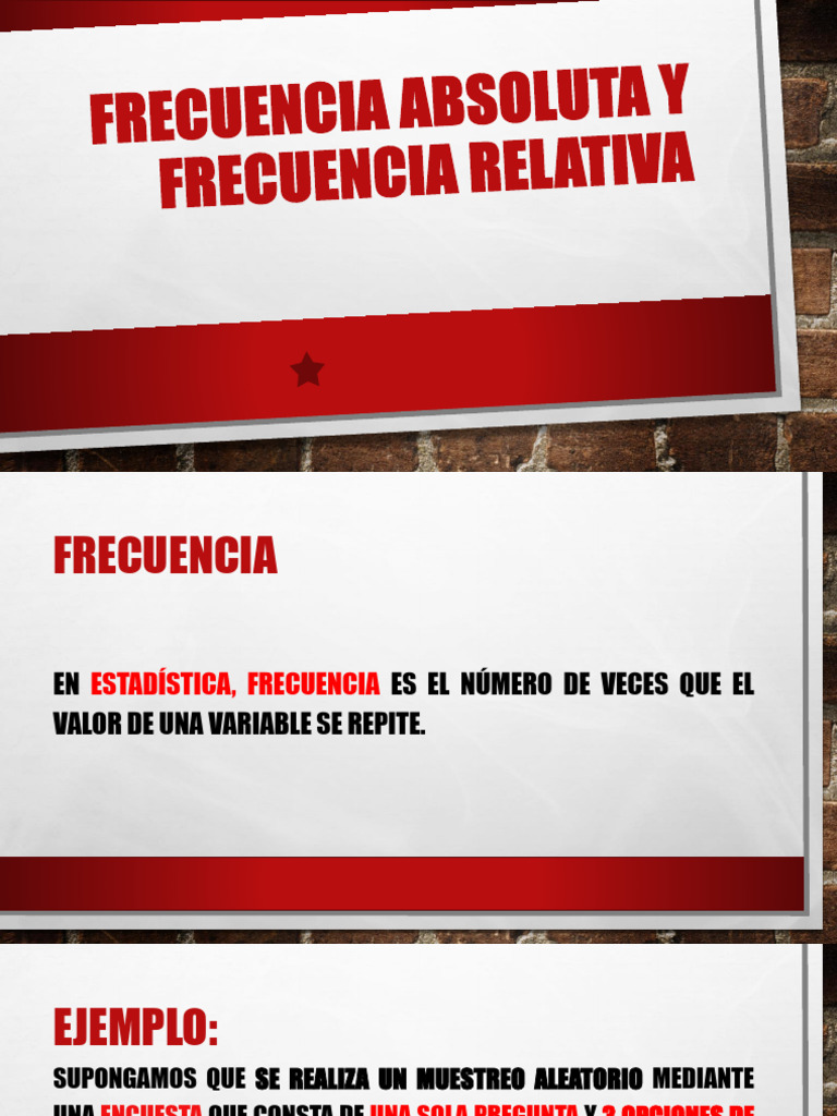 Frecuencia Absoluta y Relativa en Estadística | PDF | Estadísticas ...