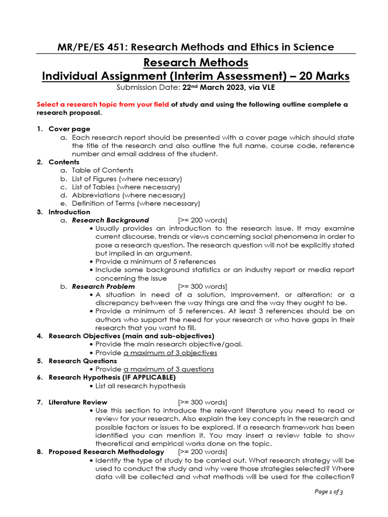 Mr-Pe-Es 451 Research Proposal Assignment Question | PDF | Inquiry ...