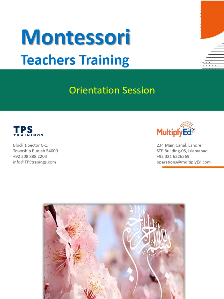 Montessori Orientation Session - MTTC-02 - MultiplyEd TPS | PDF ...