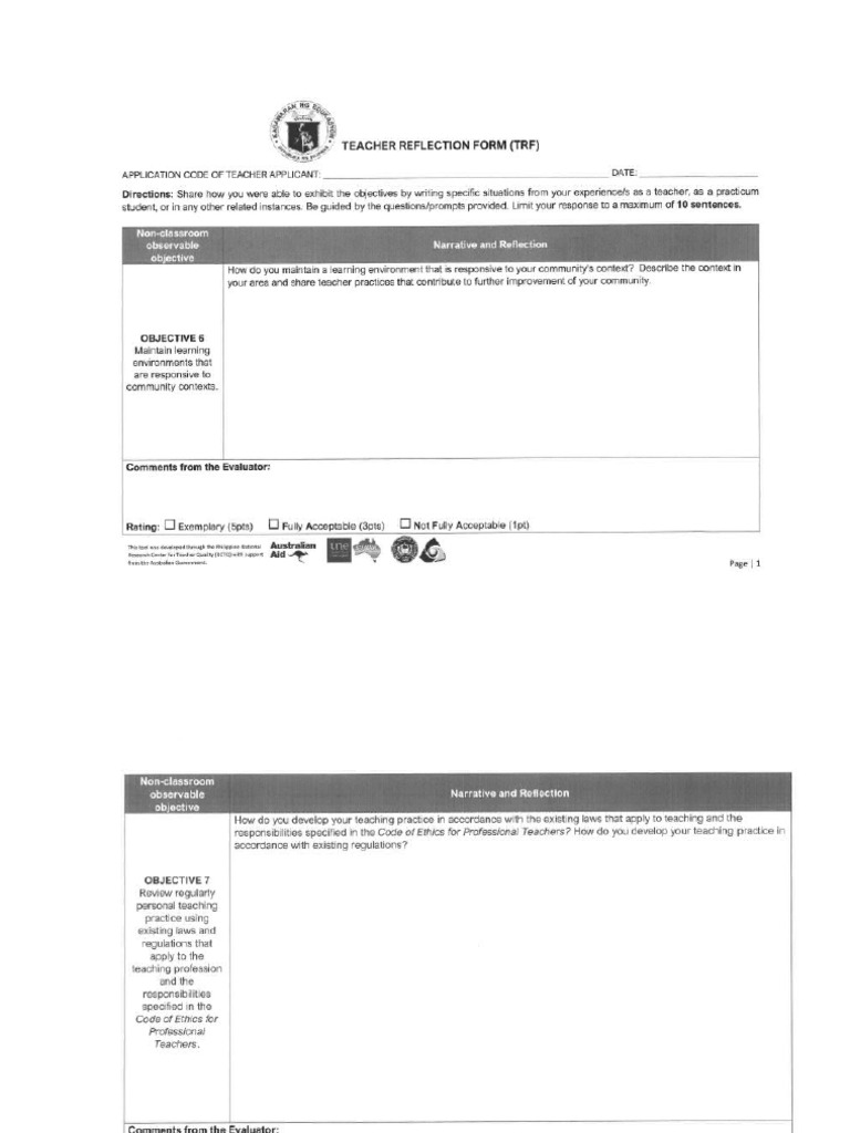 TRF Sample For Practice | PDF