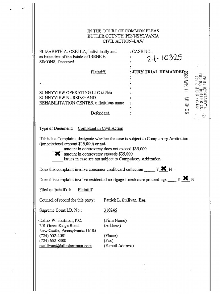 Pressdee Lawsuit ButlerCo Irene Simons | PDF