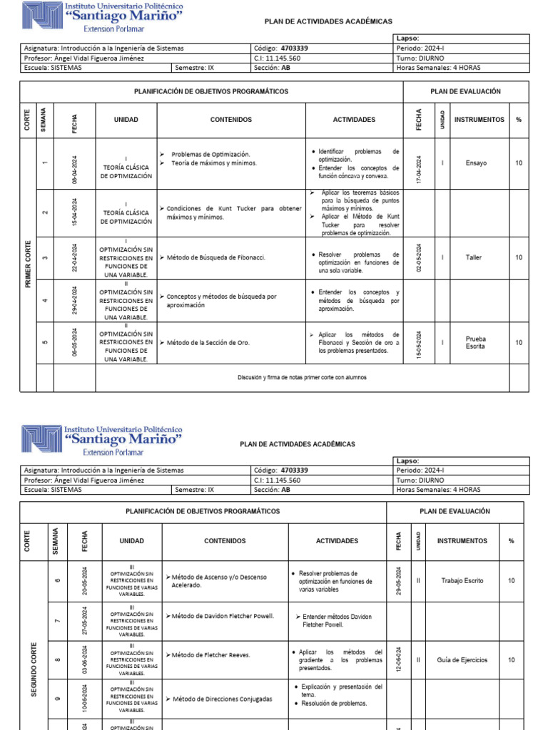 Optimización de Sistema y Funciones AB 2024-I | PDF | Optimización Matemática | Análisis