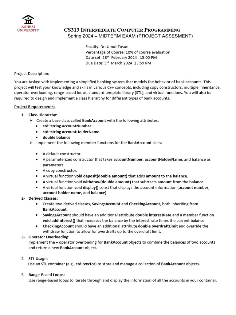 ICP Midterm Project | PDF | C++ | Constructor (Object Oriented Programming)