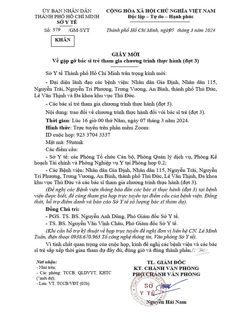 379 - Ve Gap Go Bac Si Tre Tham Gia CT Thuc Hanh | PDF