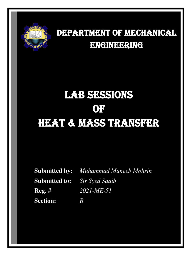 2021-ME-51 (HMT Lab Report) | Download Free PDF | Thermal Conduction | Heat Transfer