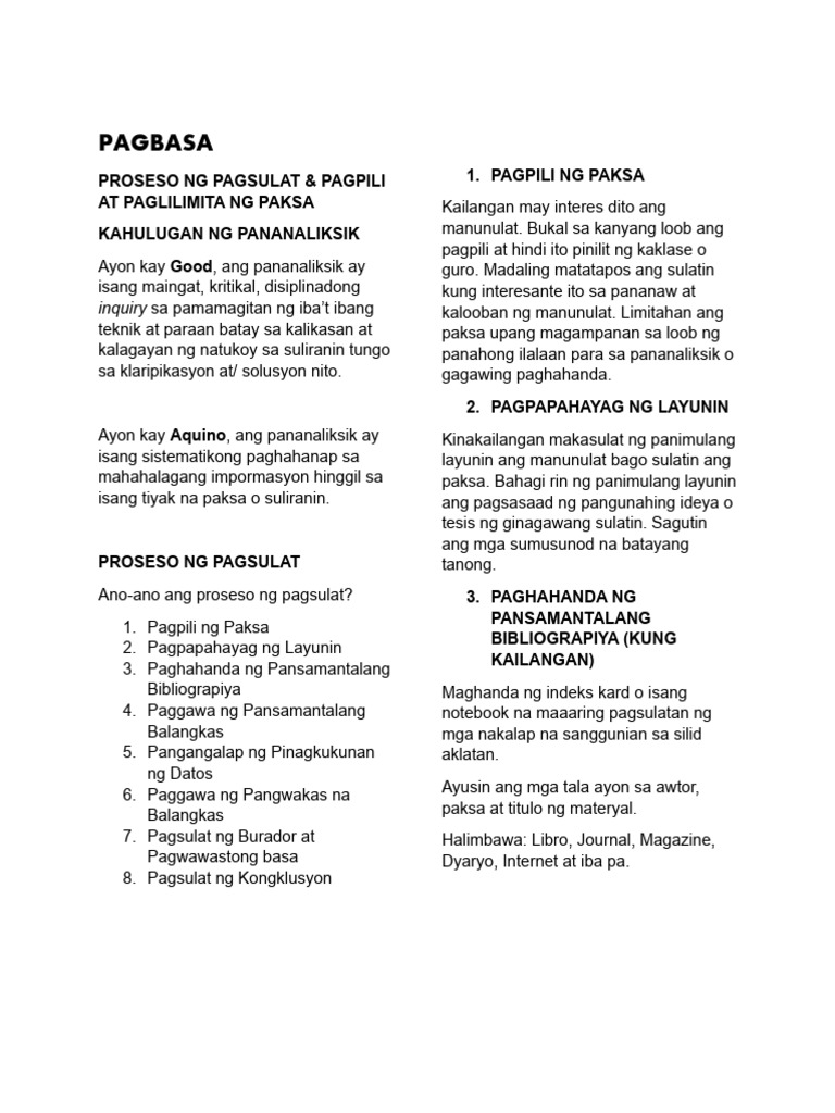Pagbasa 4TH L1 | PDF