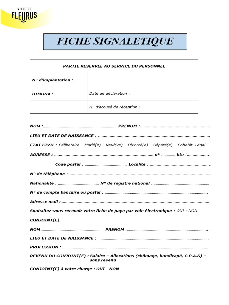 Fiche Signalétique | PDF | Vie privée et informatique