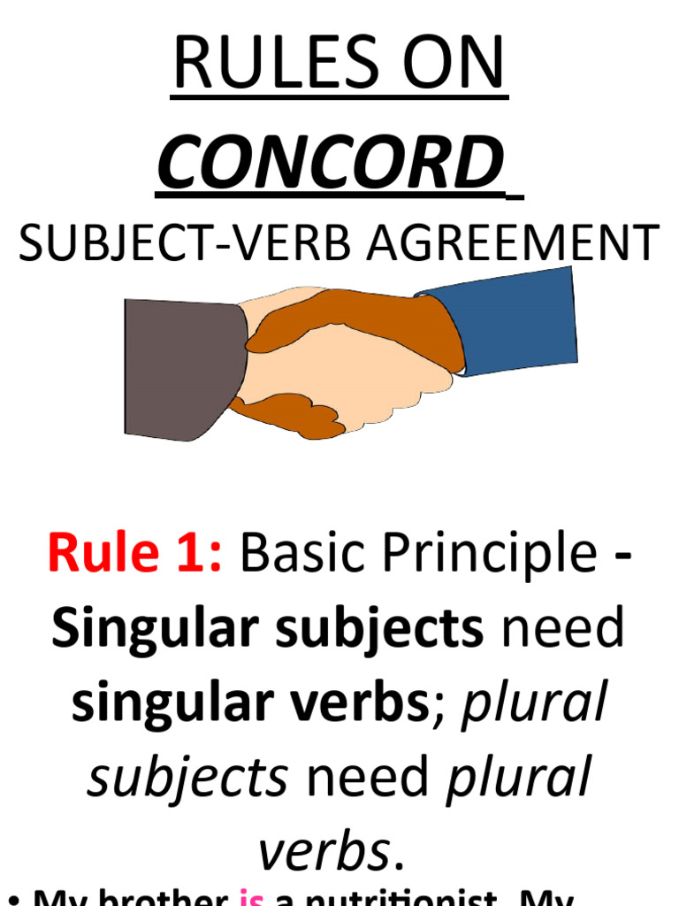 Rules On Concord PDF Grammatical Number Plural