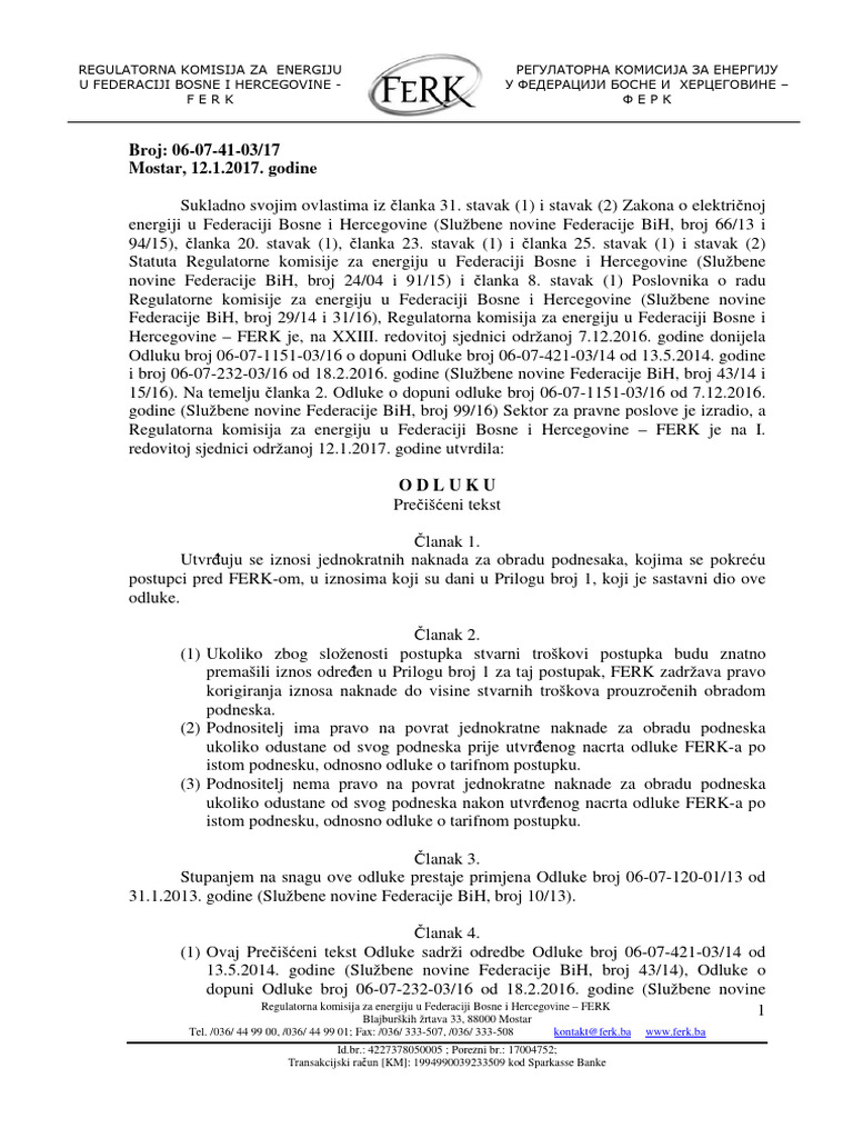 Jednokratna Naknada Za Obradu Zahtjeva | PDF