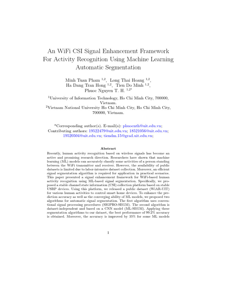 Clean Sncs An Wifi Csi Signal Enhancement Pdf Artificial Neural Network Machine Learning 