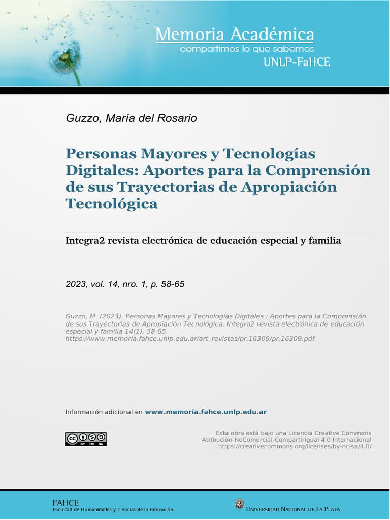 María Del Rosario Guzzo - 2023 - Personas Mayores y Tecnologías ...