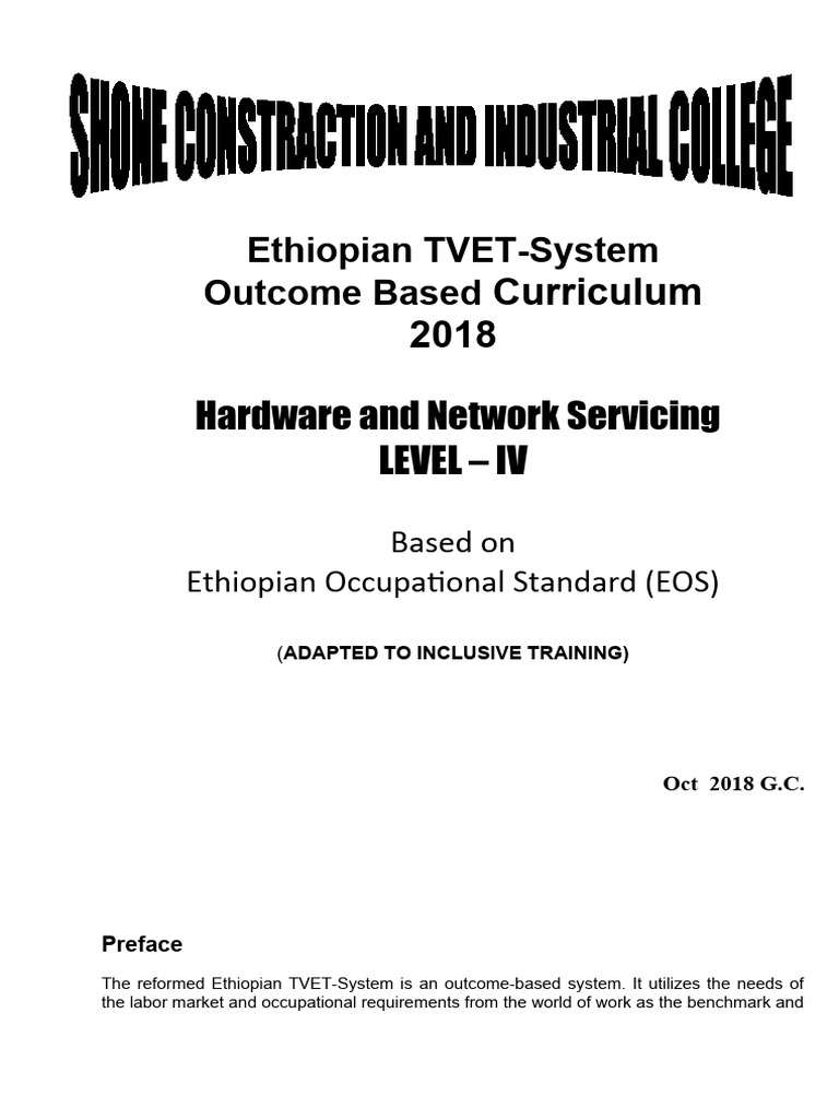 Hardware and Networking Level IV Curriculum | PDF | Educational ...