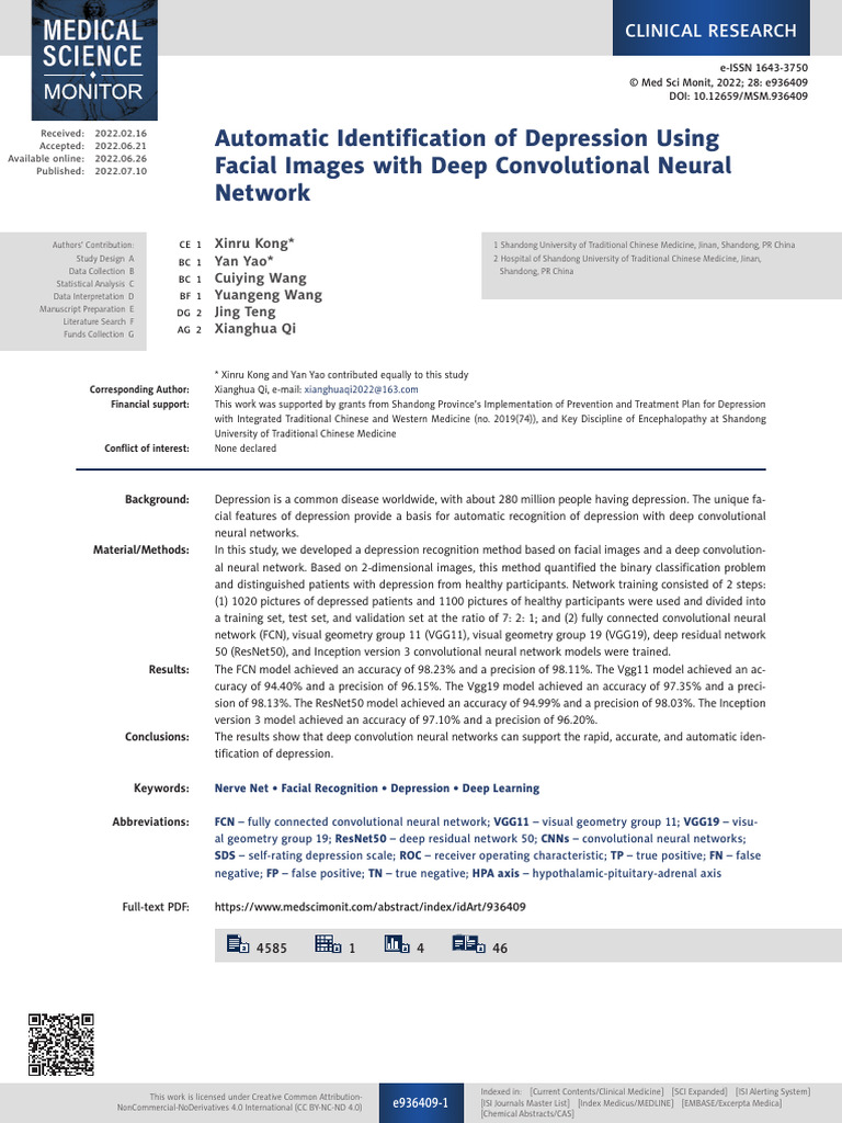 medscimonit-28-e936409 | PDF | Deep Learning | Sensitivity And Specificity