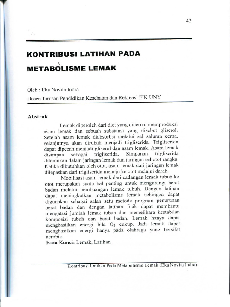 ID Kontribusi Latihan Pada Metabolisme Lema | PDF