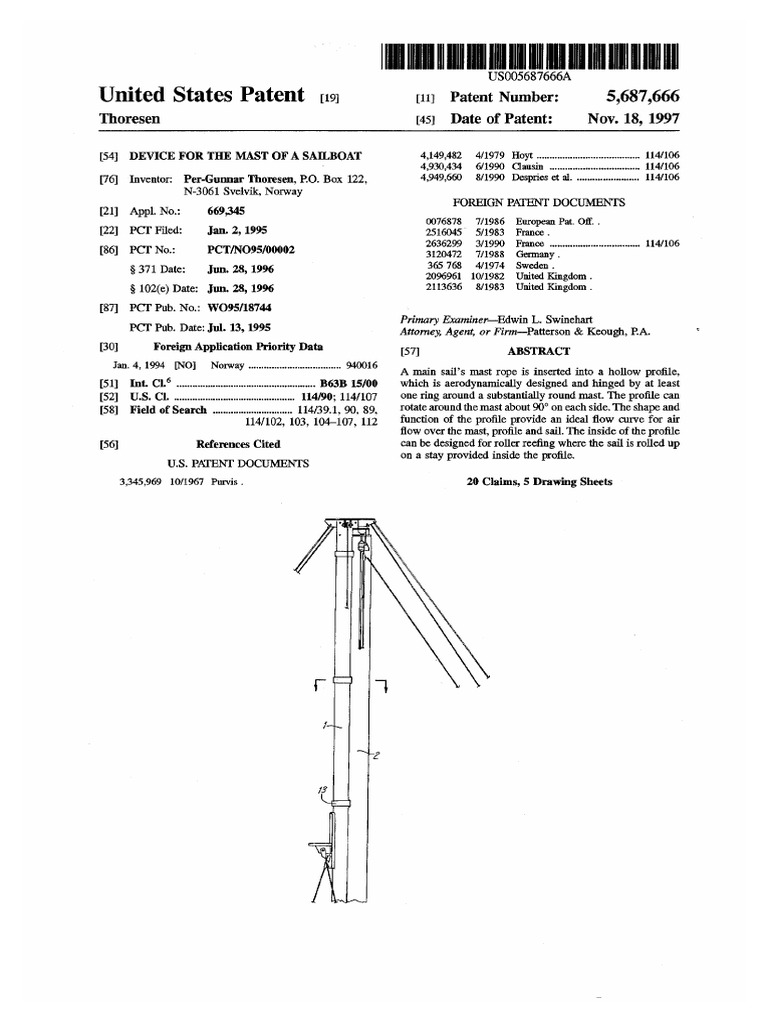 Boatbuilding Sailing Device For The Mast Of A Sailboat Pdf