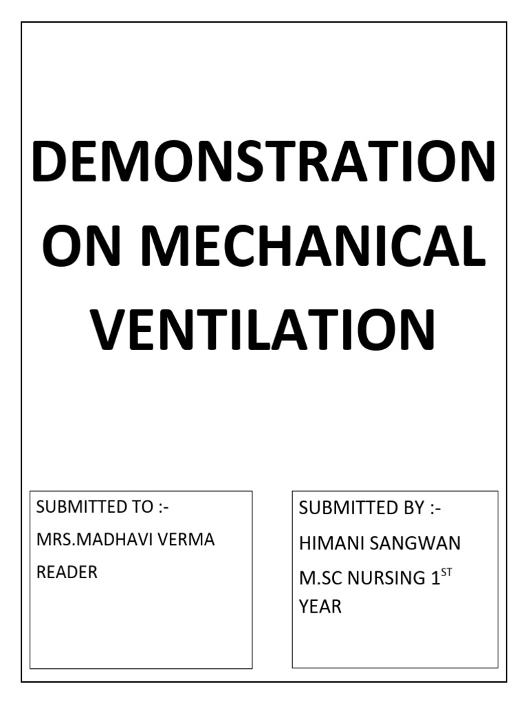 Mechanical Ventilation Overview and Modes | PDF | Diseases And ...