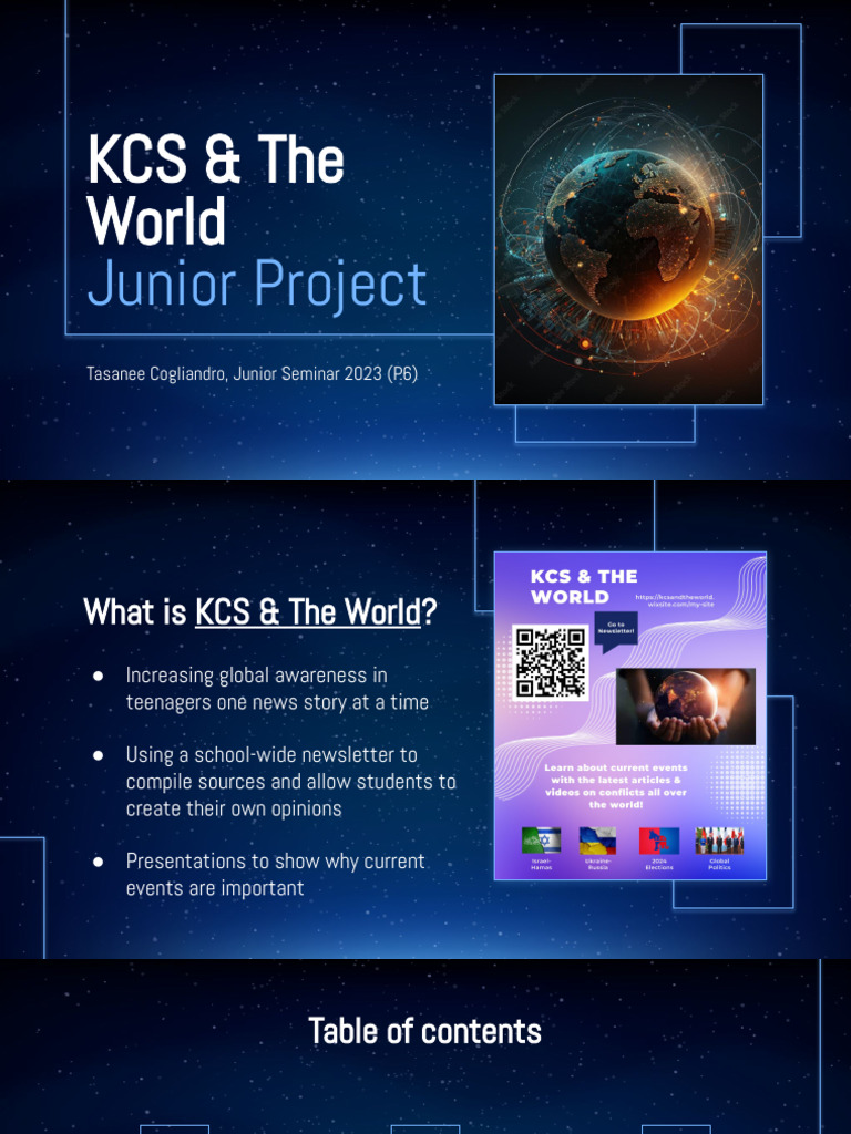 First Semester Self-Directed Junior Project - Tasanee Cogliandro - Final Presentation Kcs The ...