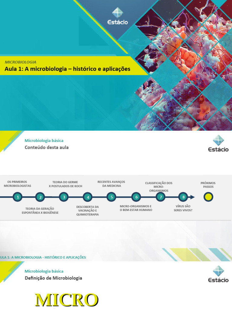 Microbiologia Aula 01 | PDF | Microbiologia | Abiogênese