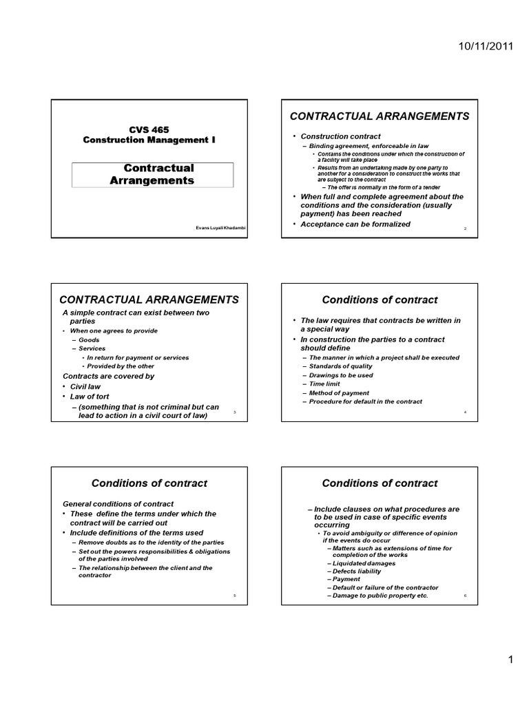 Construction Management Contract Basics | PDF | Specification ...