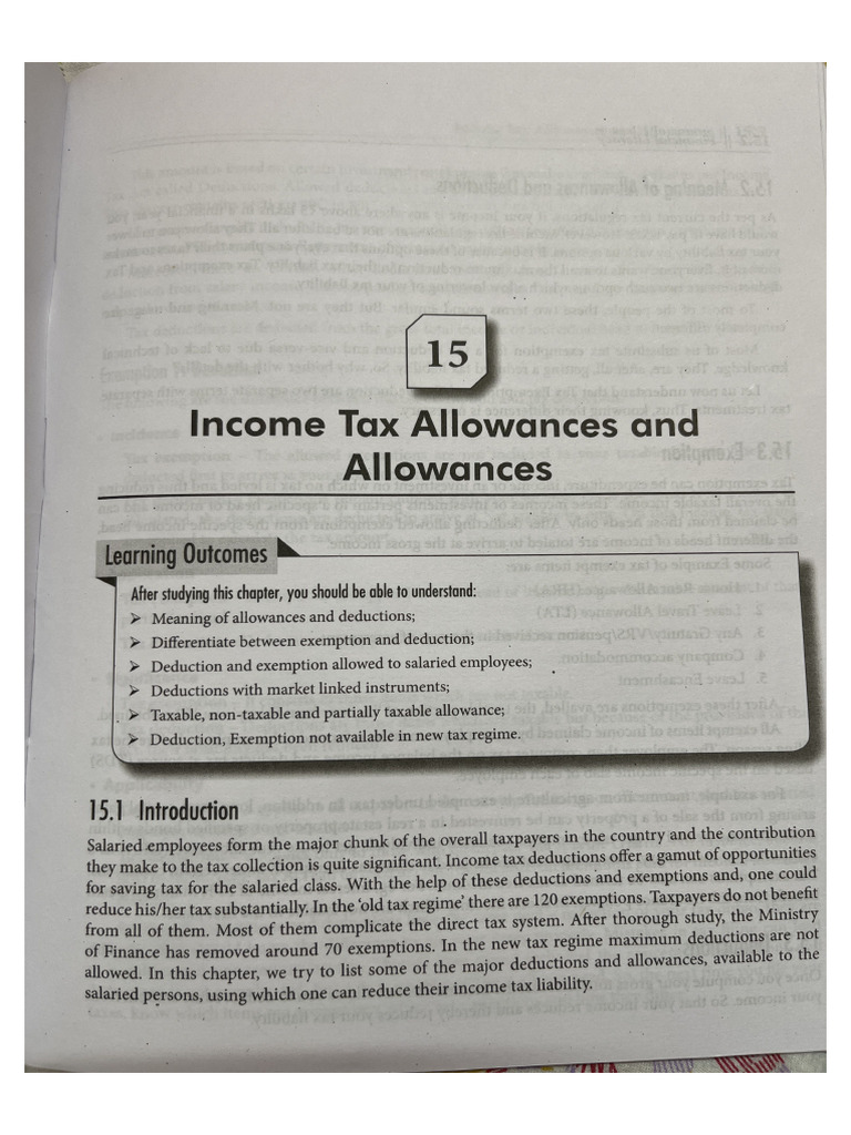 Income Tax Allowance and Allowances | PDF