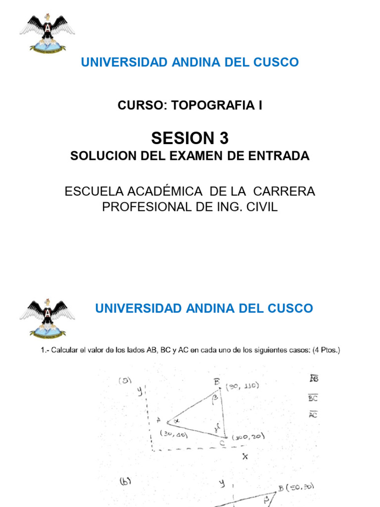 Sesion 3.topog.1 Soluc - Examen.entrada | PDF | Matemáticas | Geometría Elemental