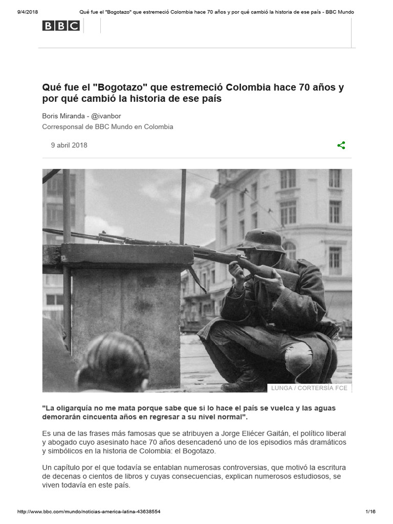 Qué Fue El - Bogotazo - Que Estremeció Colombia Hace 70 Años y Por Qué ...
