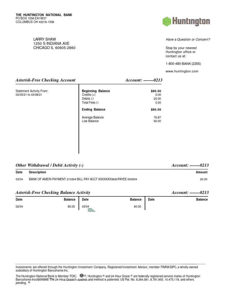 Huntington Statement | Download Free PDF | Banks | Payments