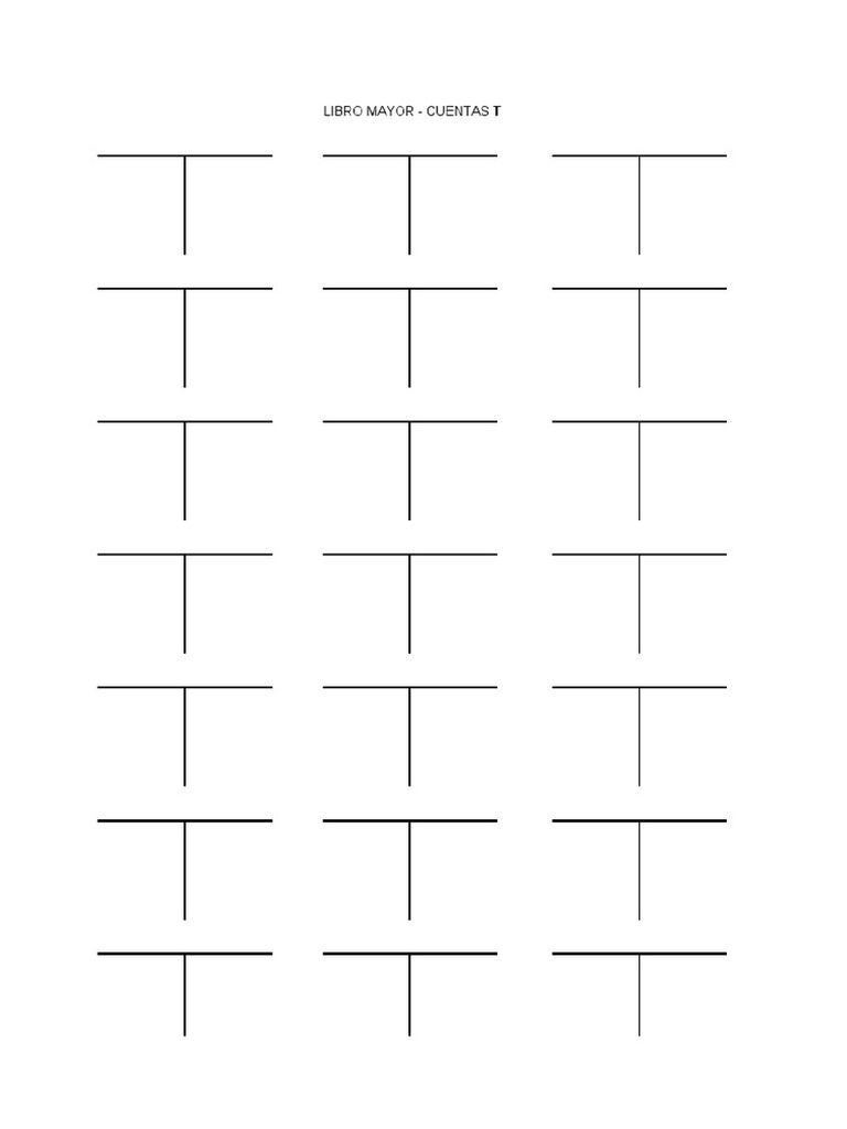 Libro Mayor en T - para Imprimir | PDF