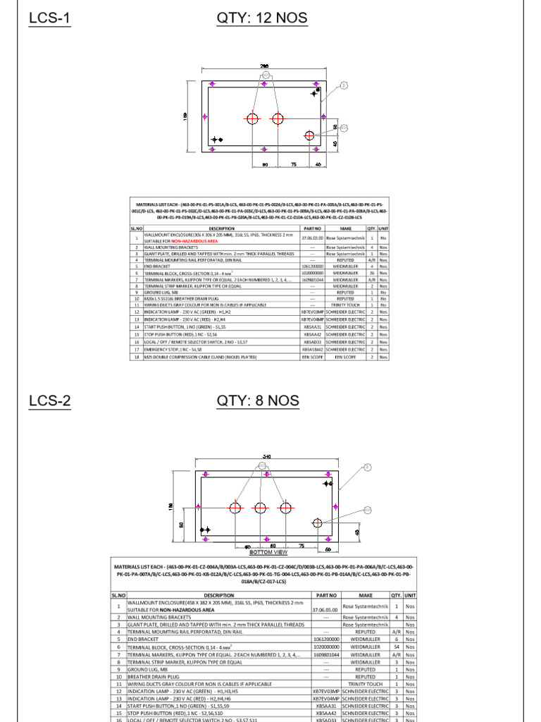 Junction Boxes Cutout Drawings | PDF