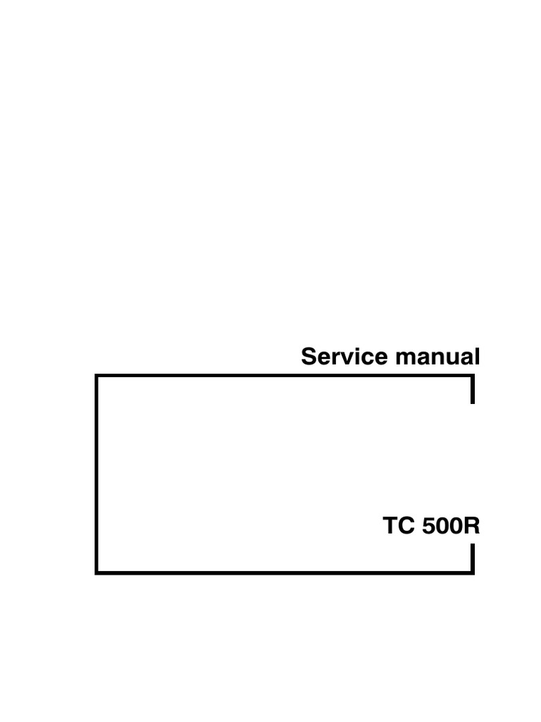 TC 500 Service Manual | Download Free PDF | Screw | Valve