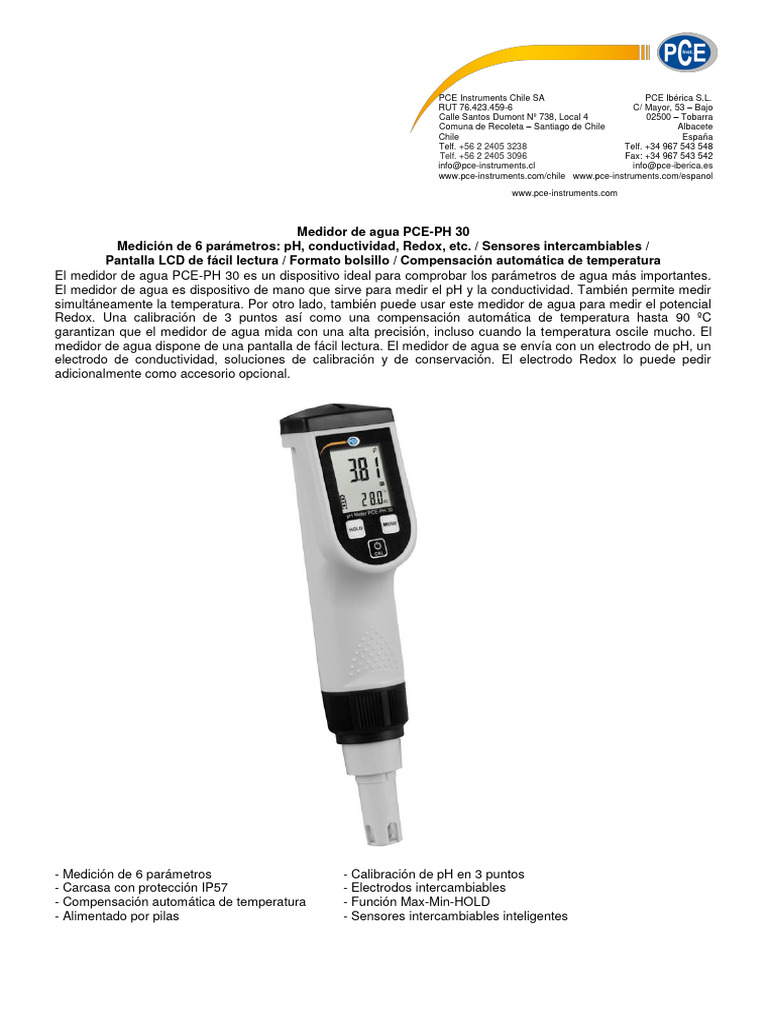 Pce ph30 | PDF | Sensor | Química Física