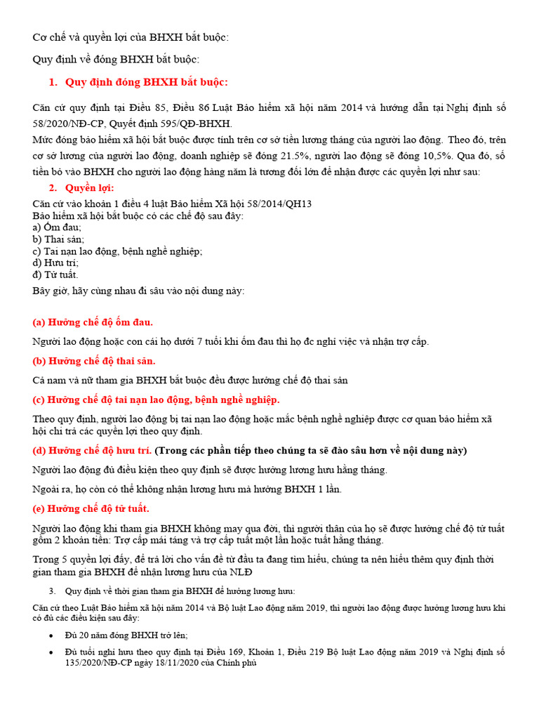 Cơ chế của BHXH bắt buộc | PDF