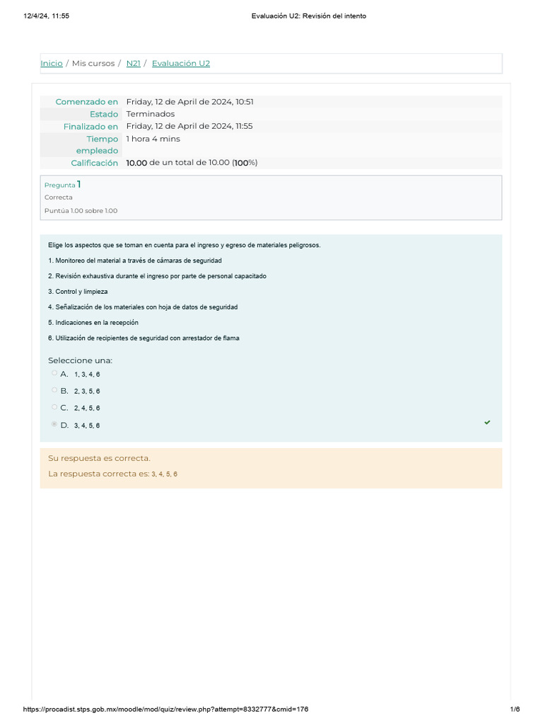 Evaluación U2 - Revisión Del Intento | PDF