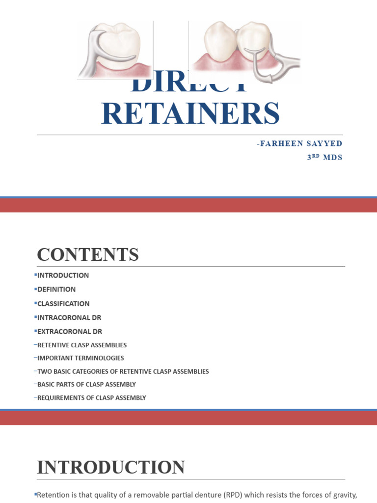 Direct Retainers | PDF | Dentistry Branches
