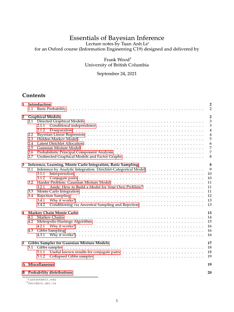 Essentials of Bayesian Inference 1706204646 | PDF | Probability Distribution | Bayesian Network
