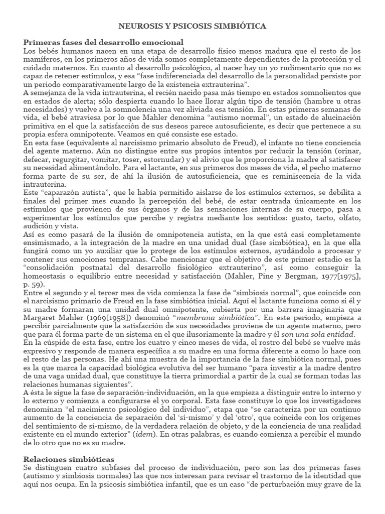Relaciones Simbióticas | PDF | Psicosis | Simbiosis