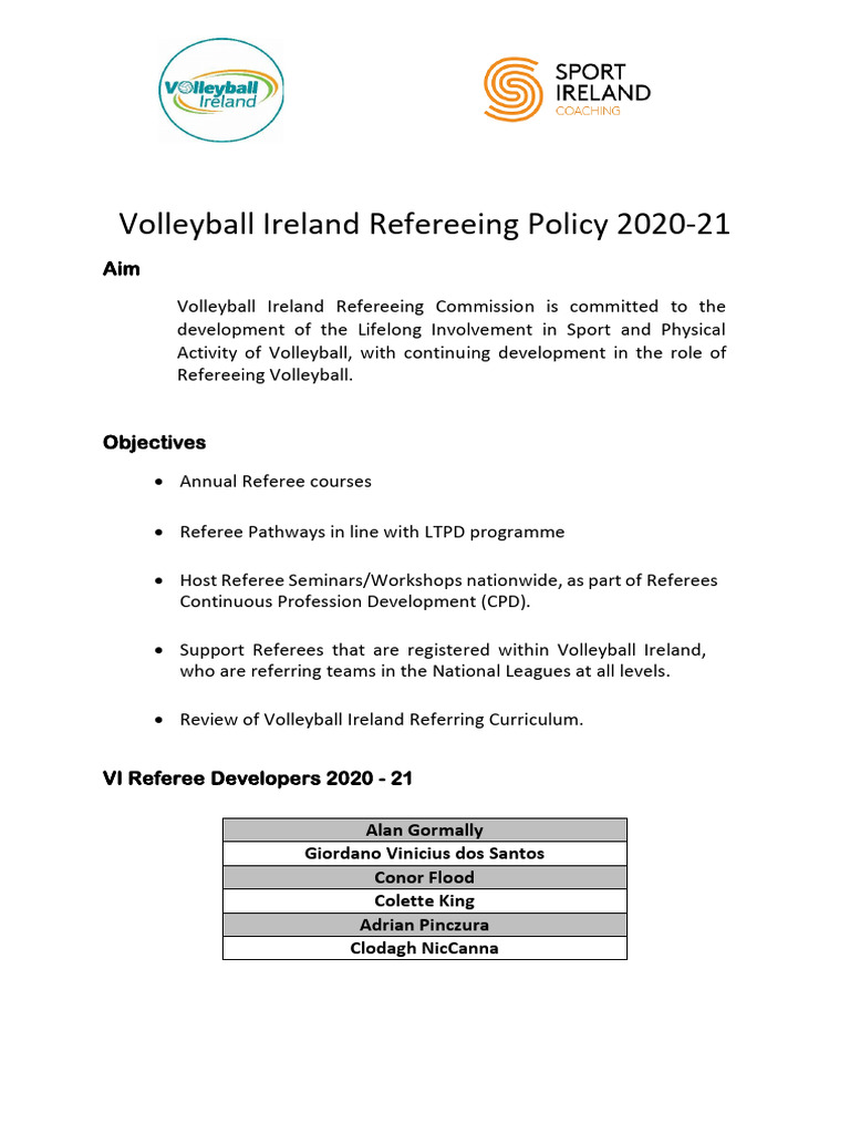 Refereeing Policy 2020 | PDF