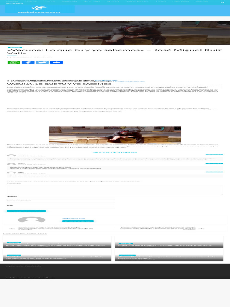 Vacuna - Lo Que Tu y Yo Sabemos - José Miguel Ruiz Valls | PDF | Política