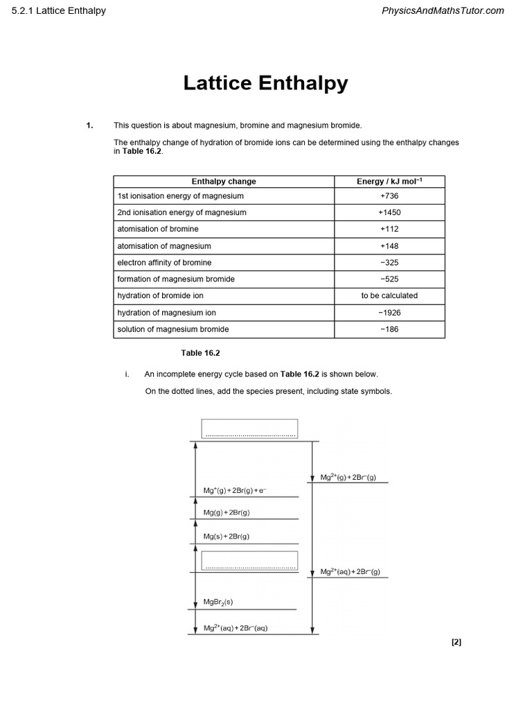 Lattice Enthalpy | PDF | Solvation | Enthalpy