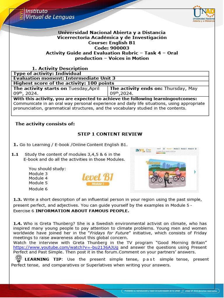 Activities Guide and Evaluation Rubric - Unit 3 - Task 4 - Oral ... Activities Guide and Evaluation Rubric - Unit 3 - Task 4 - Oral ...