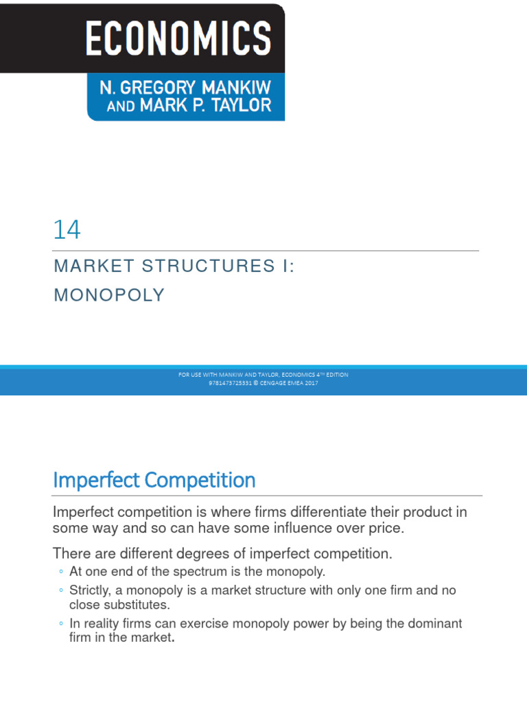 Ch14 Market Structures I Monopoly | PDF | Monopoly | Profit (Economics)