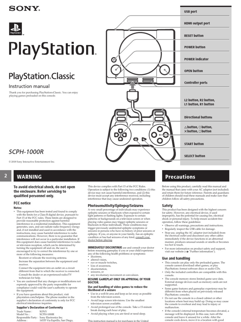 SCPH 1000R - U 1 | PDF | Play Station | Video Game Consoles
