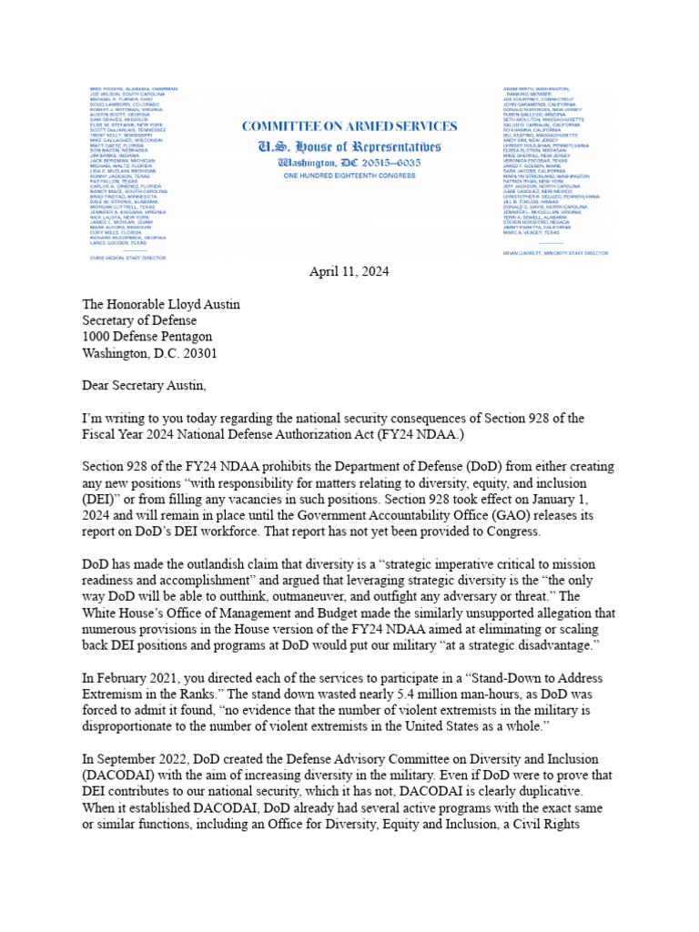 Impact of DEI Hiring Freeze on DoD | PDF | United States Department Of ...