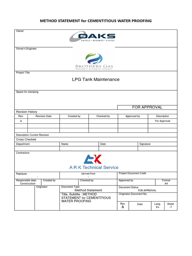Method Statement Waterproofing | Download Free PDF | Water | Coating