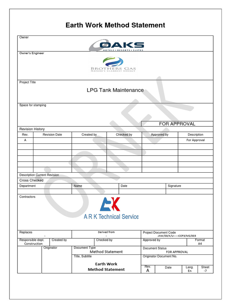 Method-Statement-for-Earthworks Oaks | PDF | Foundation (Engineering) | Soil