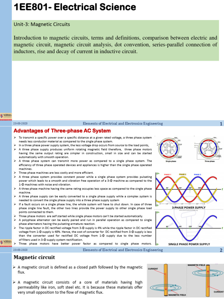 ES Unit-3 | PDF | Electromagnetic Induction | Inductor