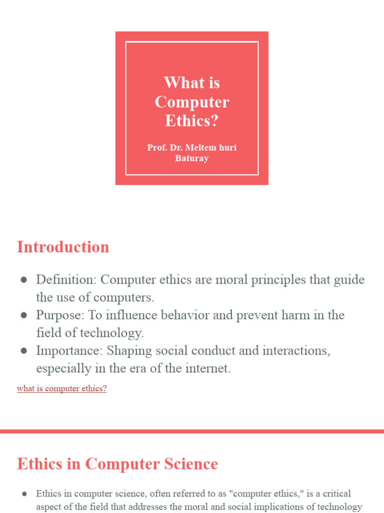 1 - What Is Computer Ethics - 01 | PDF | Cybercrime | Computer Security