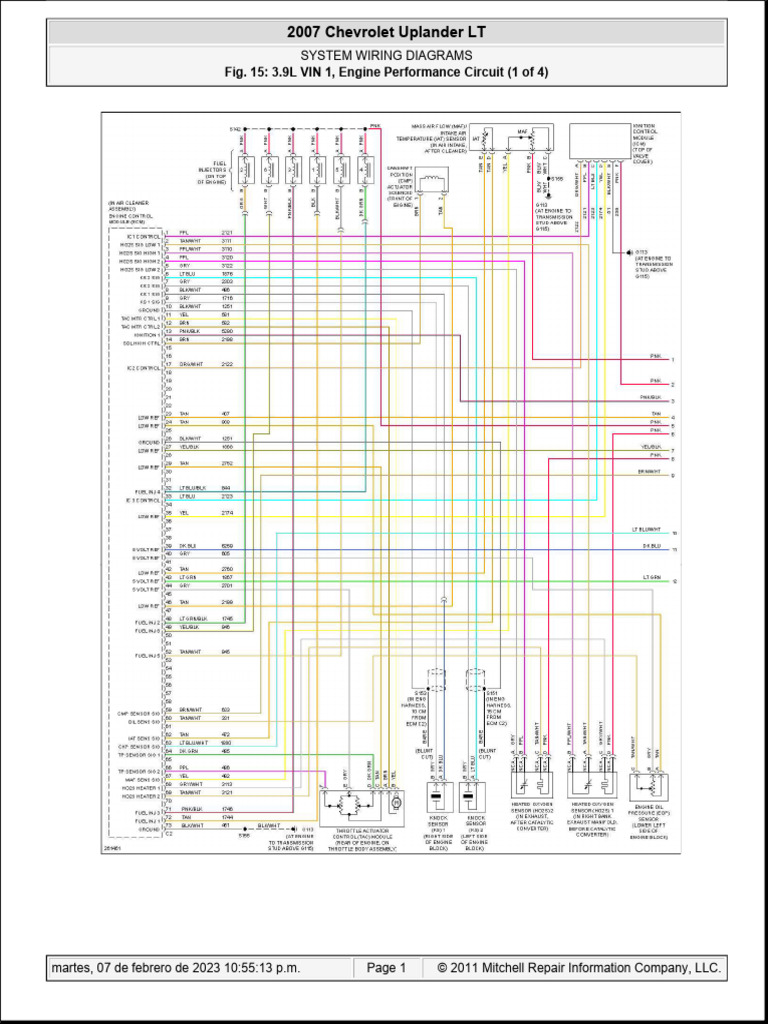 Diagrama Electrico Chevrolet Uplander LT 2007 3.9 | PDF