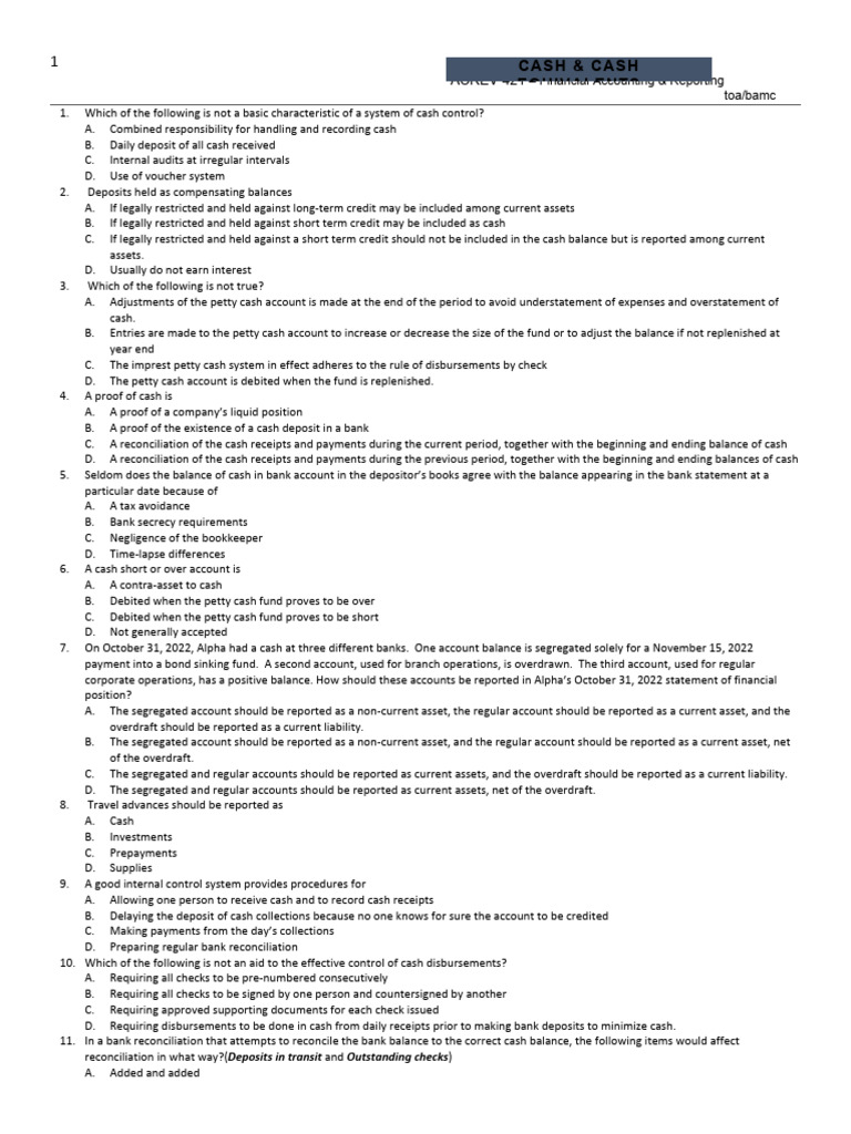 Cash | PDF | Overdraft | Cheque